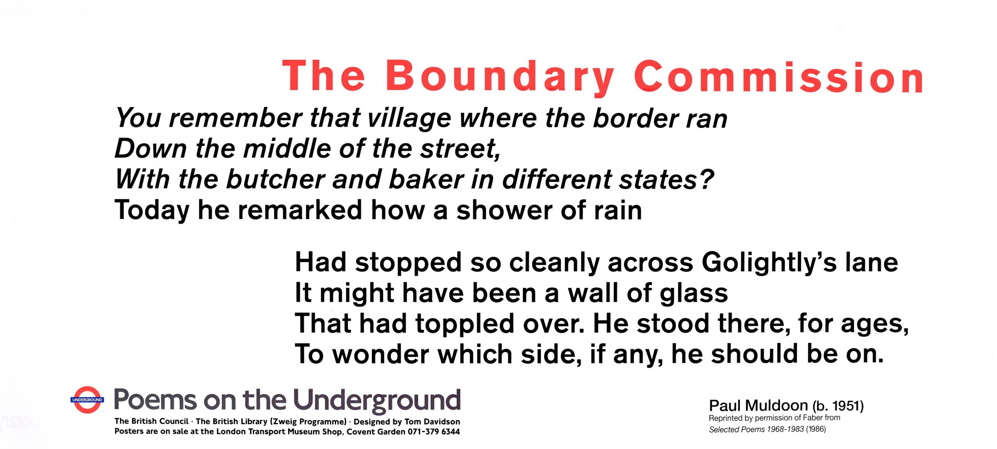 This Month's Poems - Poems on the Underground
