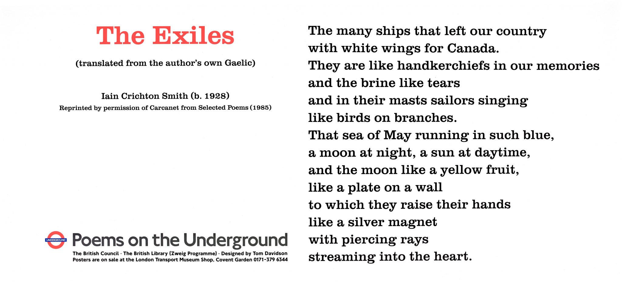 This Month's Poems - Poems on the Underground