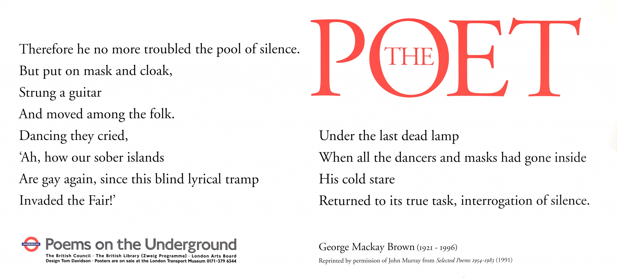 The Poet – Poems on the Underground