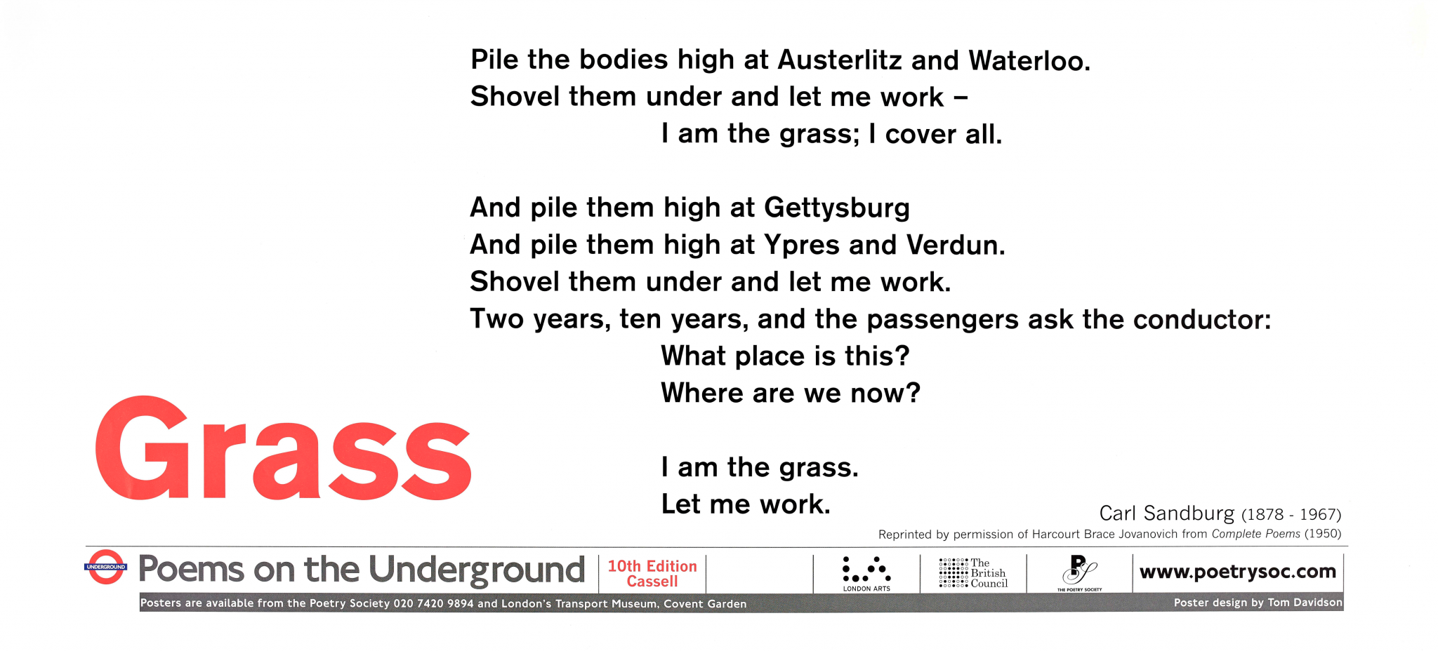 Grass – Poems on the Underground