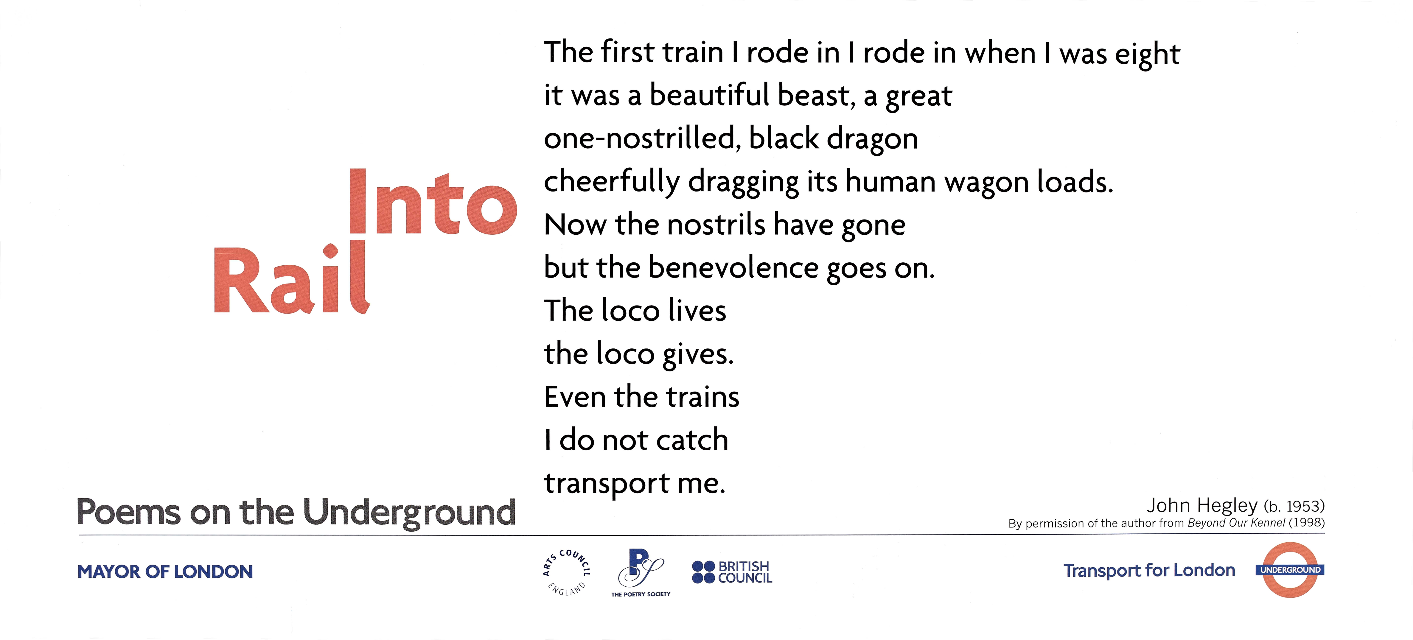 Into Rail – Poems on the Underground