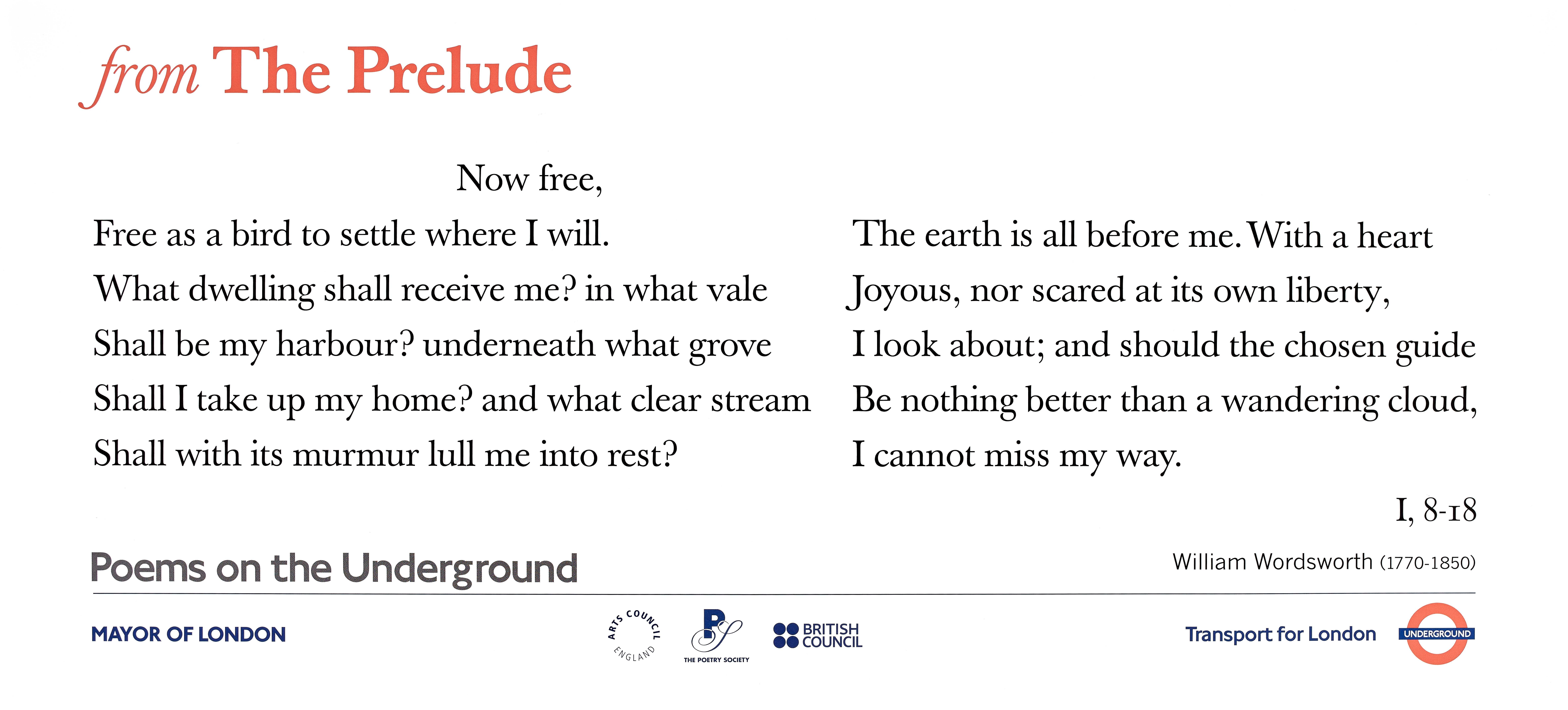 from The Prelude – Poems on the Underground