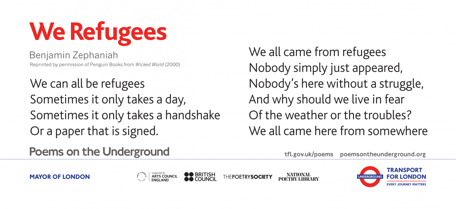 We Refugees – Poems on the Underground